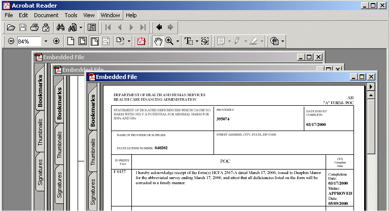 Image of an Adobe Acrobat 2567 Report